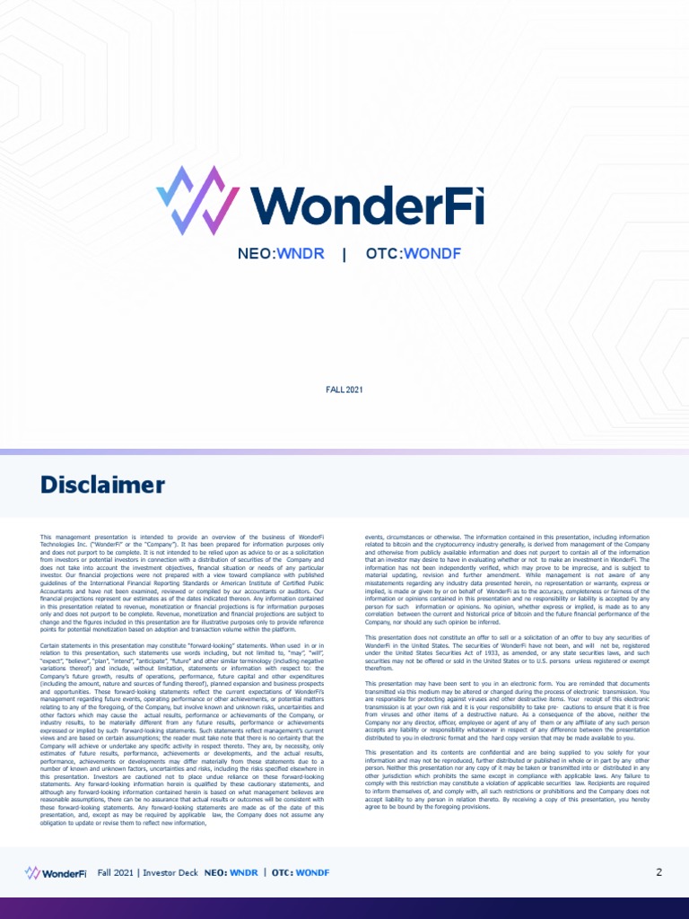 WonderFi Pitch Deck | PDF | Cryptocurrency | Market (Economics)