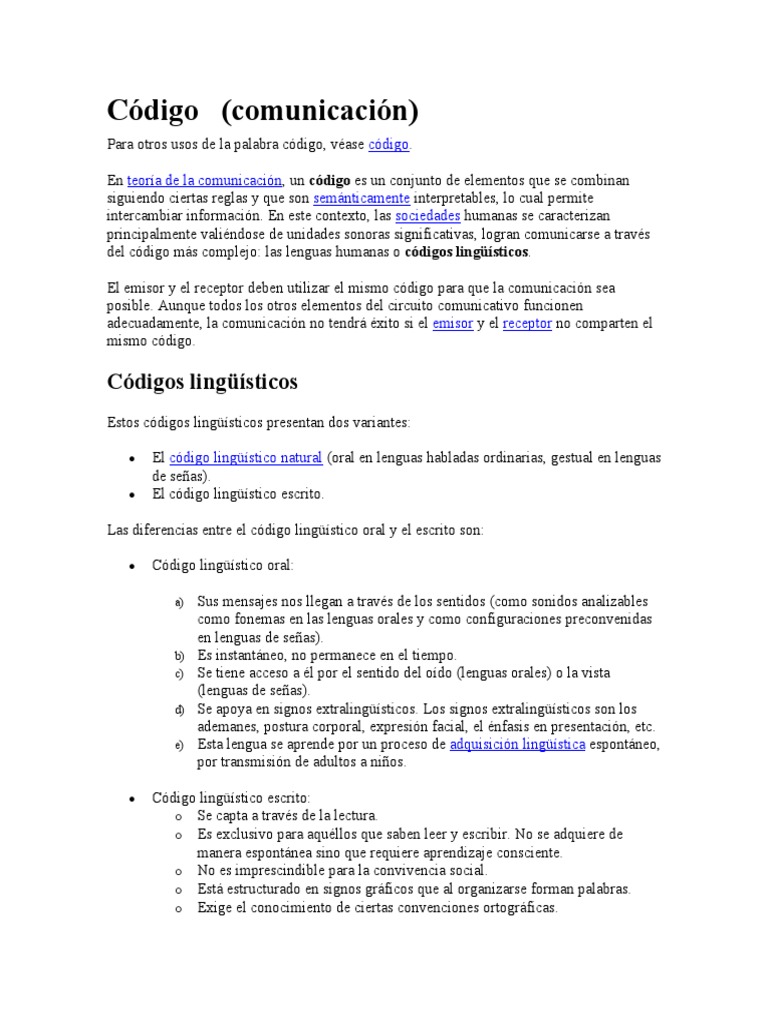Definición y Tipos de Códigos Lingüísticos | PDF
