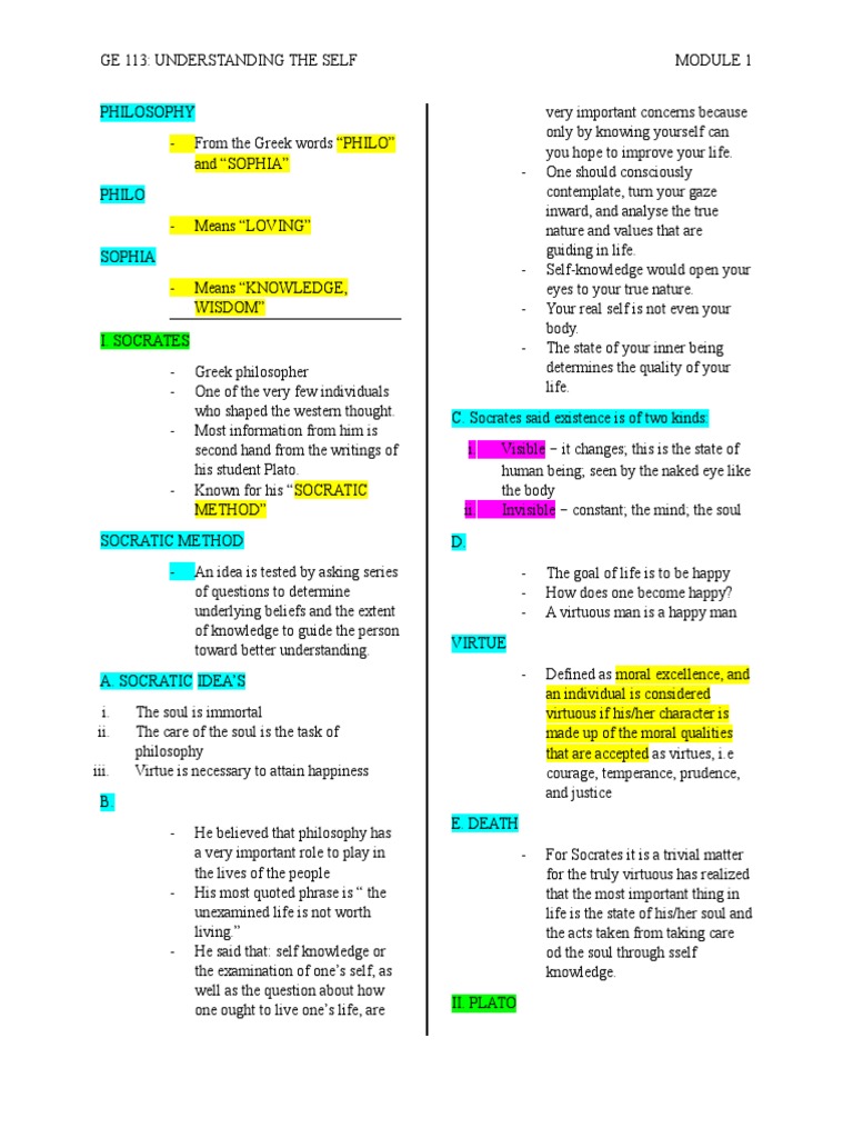 Uts Reviewer Module 1 | PDF | Id | Soul