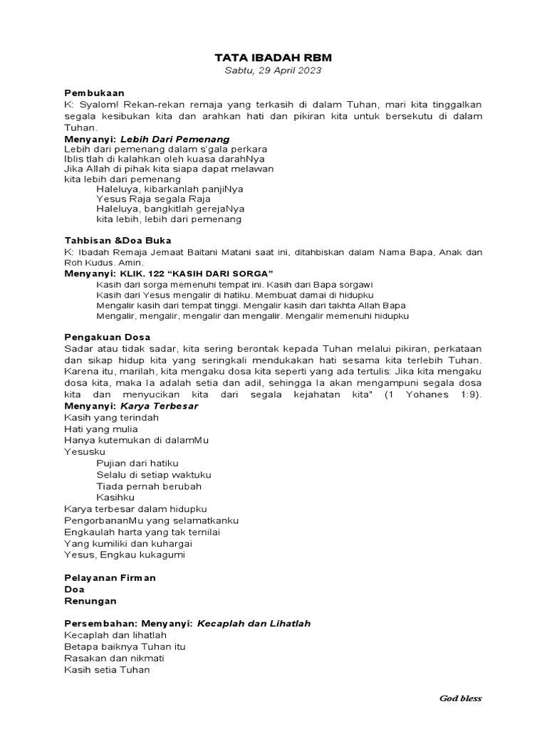 Tata Ibadah RBM 3 | PDF