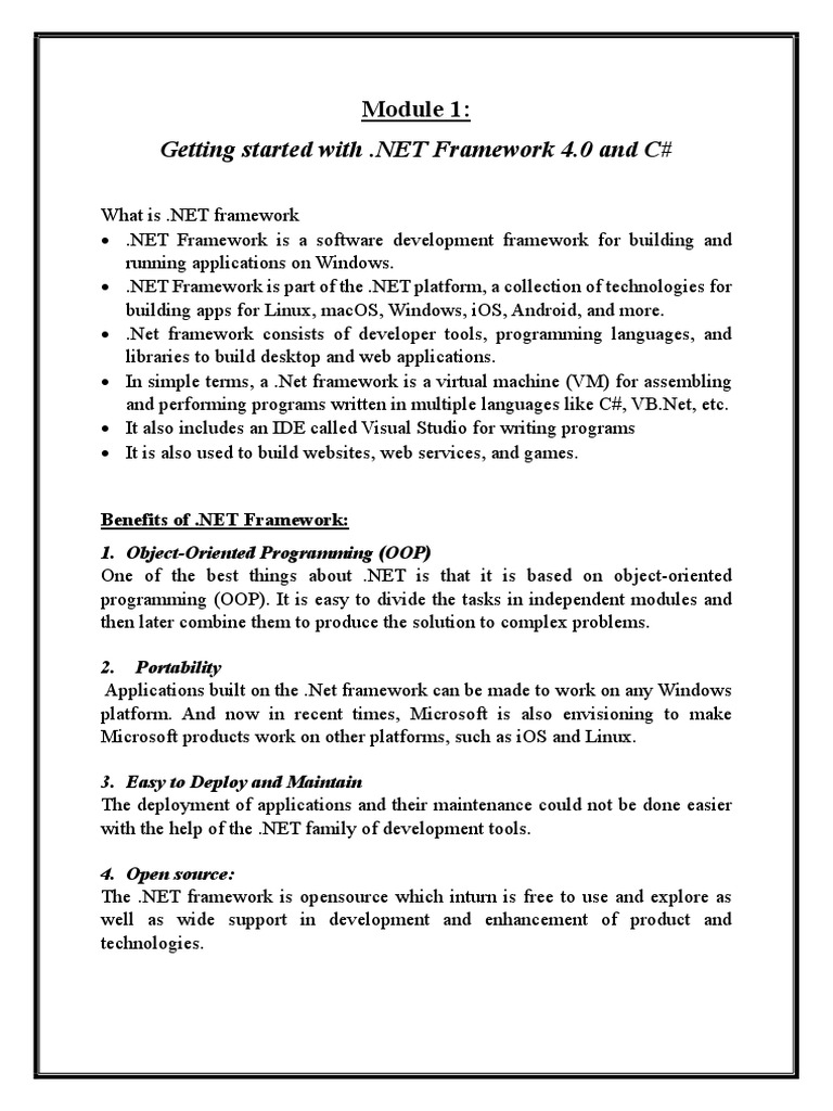C#Unit-1 Notes | PDF | Ajax (Programming) | C Sharp (Programming Language) C#Unit-1 Notes | PDF | Ajax (Programming) | C Sharp (Programming Language)