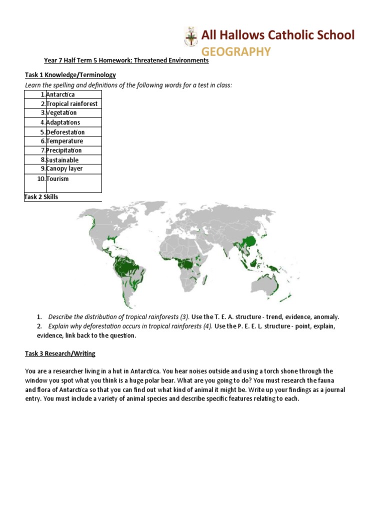 Geo Homework | PDF | Rainforest | Antarctica
