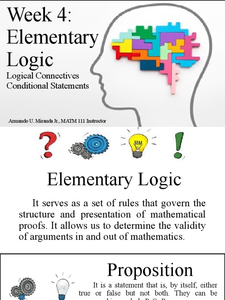 Elementary Logic & Problem Solving | PDF | If And Only If | Logic