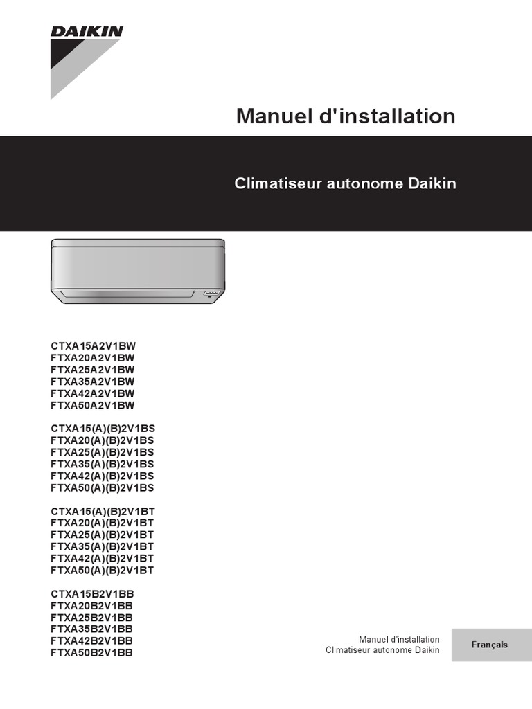 Notice Installation Climatisation Stylish Daikin | PDF