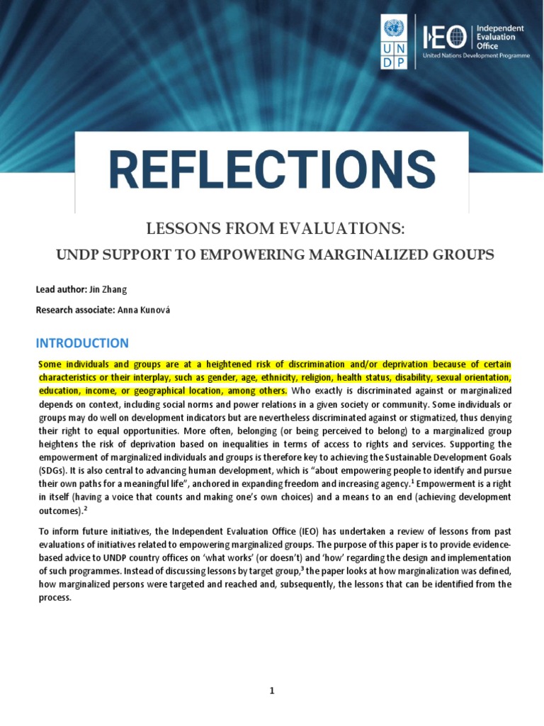 Marginalized Groups | PDF | Empowerment | United Nations Development Programme