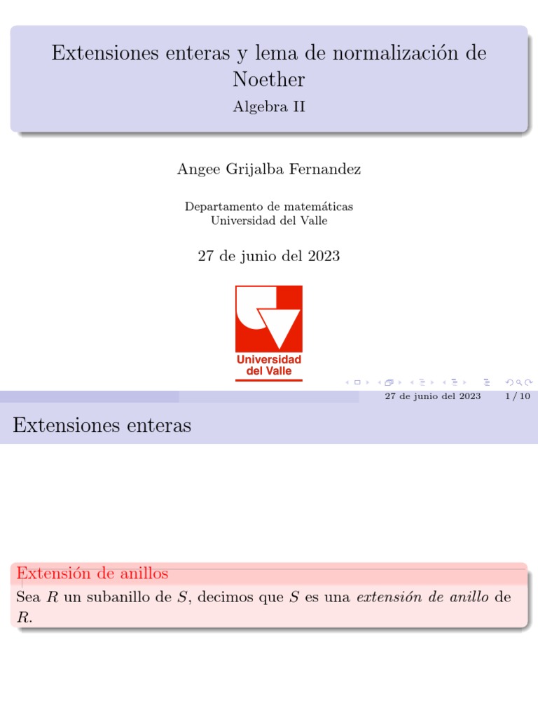 Lema de Normalización de Noether | PDF | Ciencia y matemáticas
