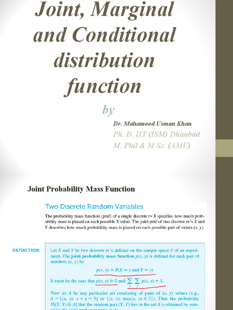 Joint, Marginal and Conditional Distribution-1 | PDF