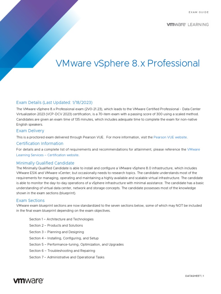 VMW VCP DCV 8 Exam Guide | PDF | Virtual Machine | Public Key Certificate VMW VCP DCV 8 Exam Guide | PDF | Virtual Machine | Public Key Certificate