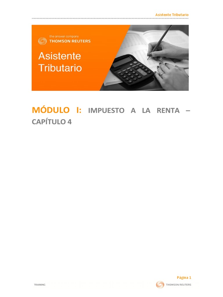 Módulo I Impuesto A La Renta - Capítulo 4 | PDF | Contabilidad | Impuestos