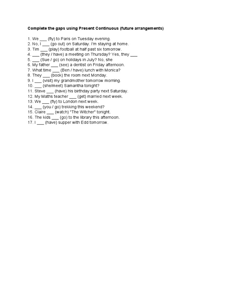 Present Simple (Future Arrangements) | PDF