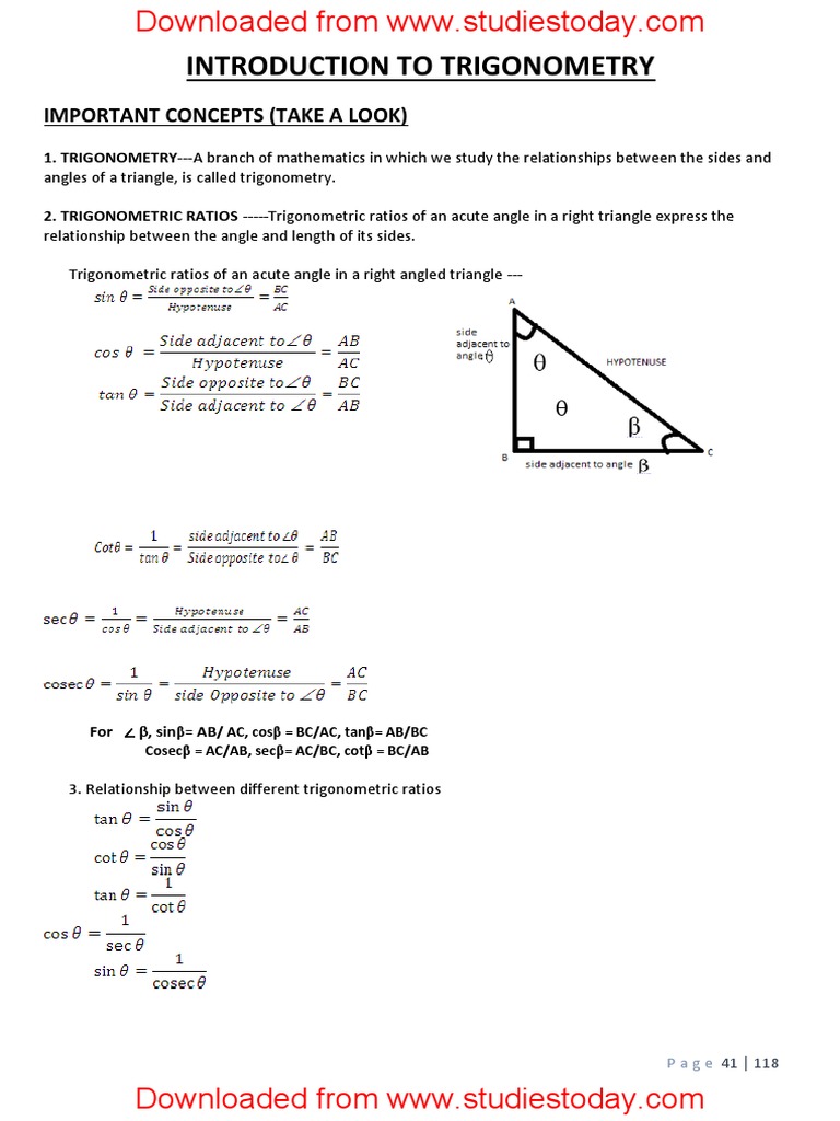 Key Trigonometry Concepts & Problems | PDF | Trigonometry ...