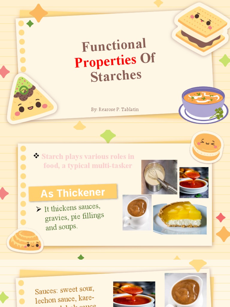 Functional Properties of Starches | PDF | Starch | Food Ingredients