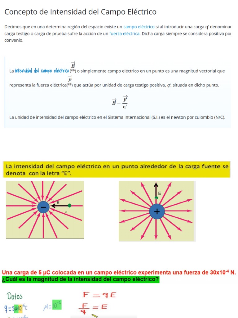 Intensidad Del Campo Electrico | PDF