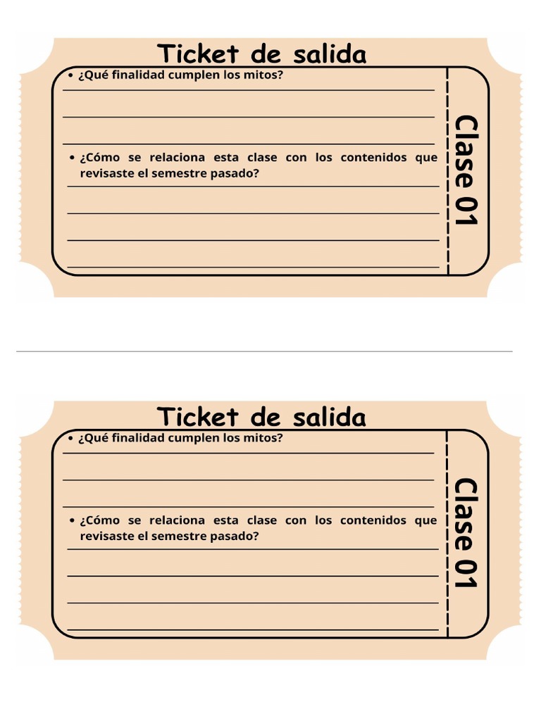 Ticket de Salida Clase 1 | PDF