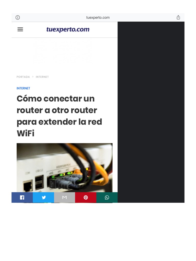 Cómo Conectar Un Router A Otro Router para Extender La Red WiFi | PDF