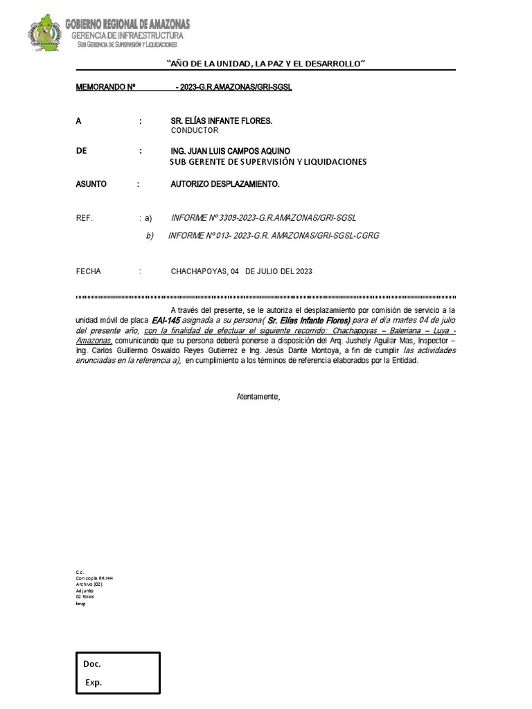 Memorando 2023 | PDF