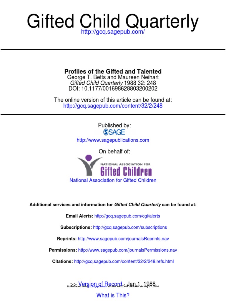 Six Profiles of Gifted Learners | PDF | Intellectual Giftedness ...