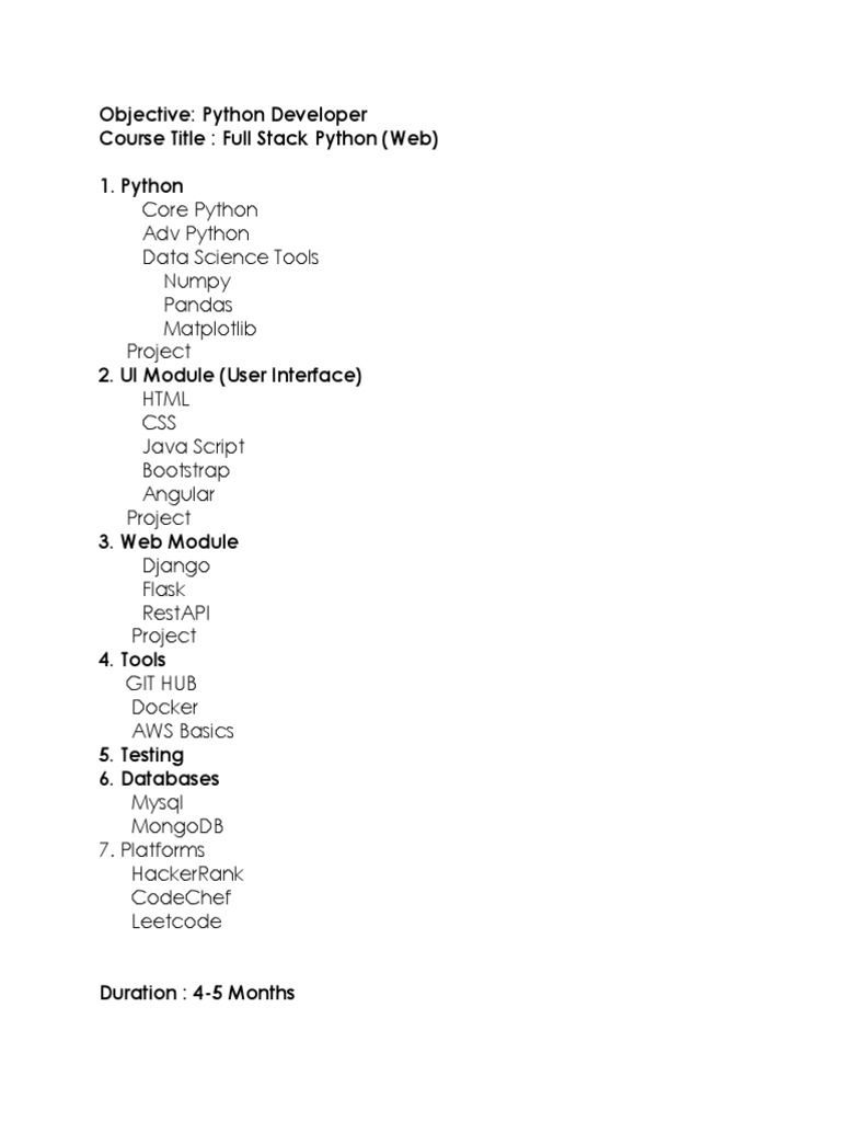 Full Stack Python (Web) | PDF