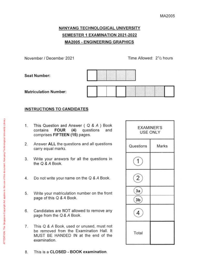 MA2005 2021-2022 Semester 1 | PDF