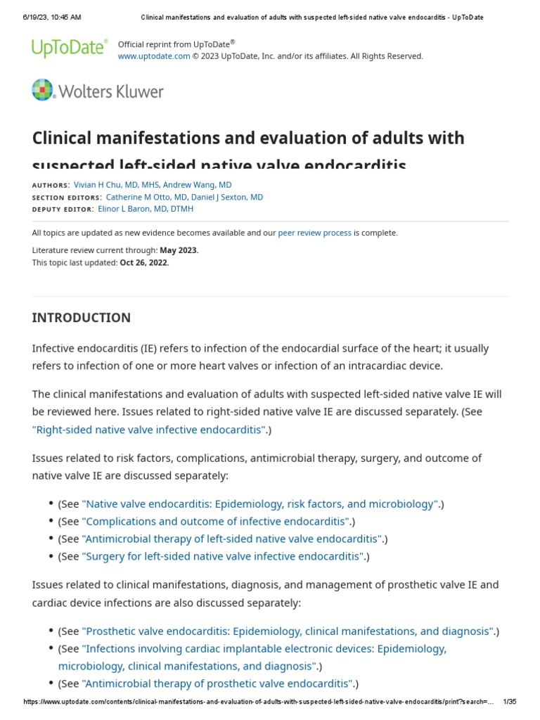Clinical Manifestations and Evaluation of Adults With Suspected Left ...