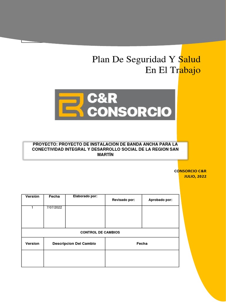 PSST SGSST Ccyr Ed 01 Plan de Seguridad | PDF | Seguridad y salud ...