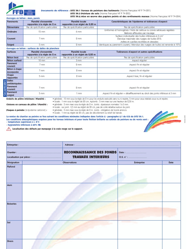 Fiche Reception Support Avec Tolerances | PDF | Matériaux | Matériaux de construction