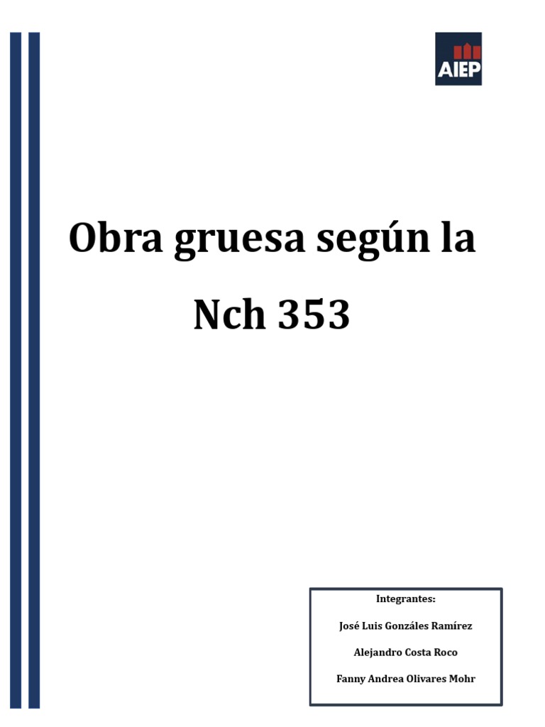 Infome Obra Gruesa NCH 353 | PDF | Volumen | Geometría