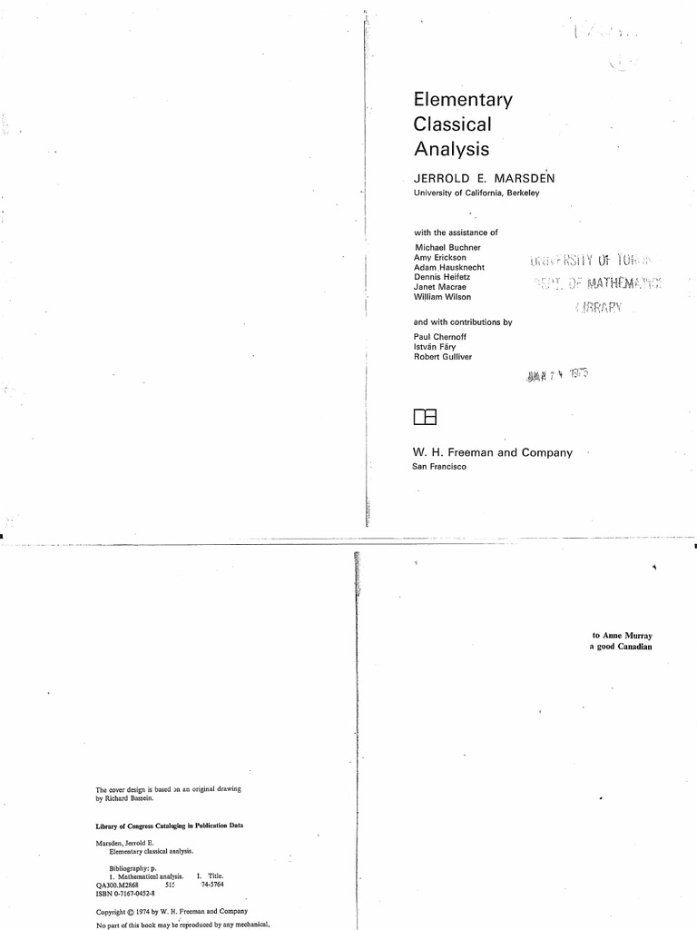 Elementary Classical Analysis - Jerrold E. Marsden & Michael J. Hoffman ...