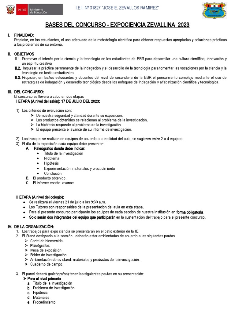 BASES DEL CONCURSO Eureka | PDF | Science | Cognición