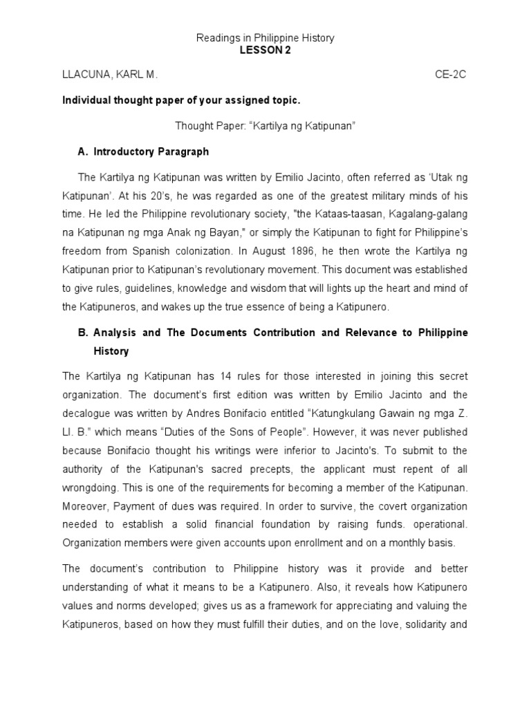 Llacuna, Karl M. CE2C - Individual Thought Paper | PDF Llacuna, Karl M. CE2C - Individual Thought Paper | PDF