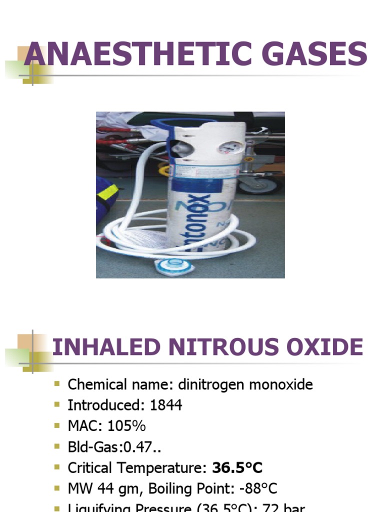ANAESTHETIC GASES [Autosaved] | PDF | Nitrous Oxide | Chemistry