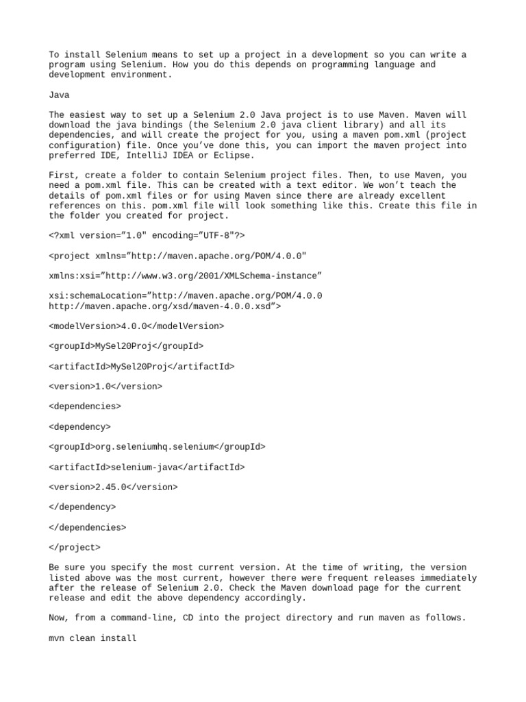 4 Setting Up A Selenium-WebDriver Project | PDF