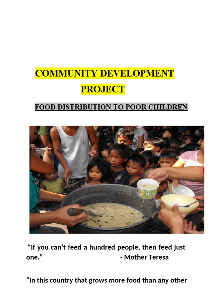 Community Development Project: Food Distribution To Poor Children | PDF