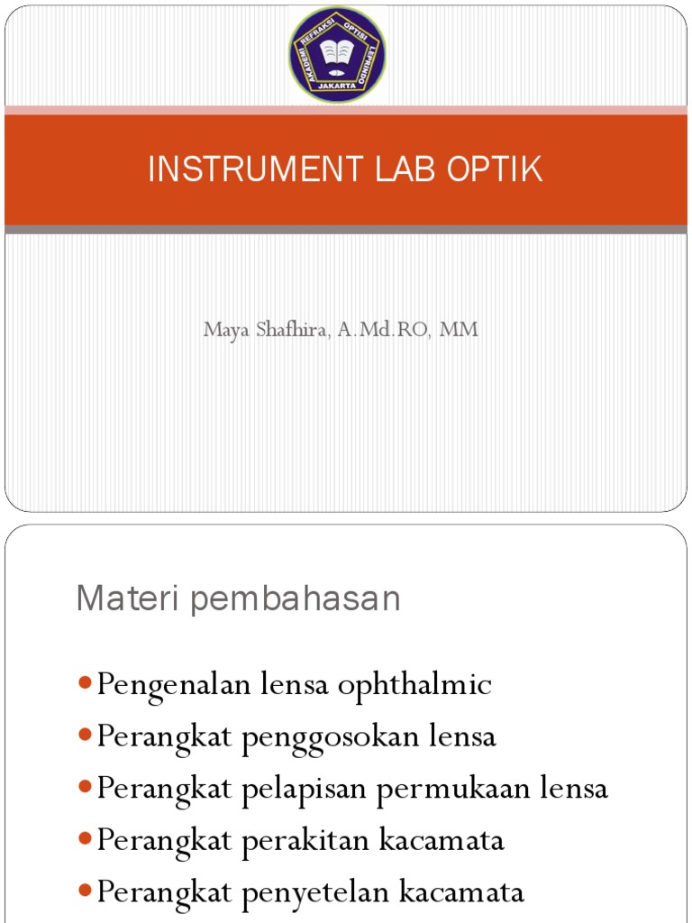 INSTRUMENT LAB OPTIK - Persiapan Penggosokan - A45 - Share 1 | PDF