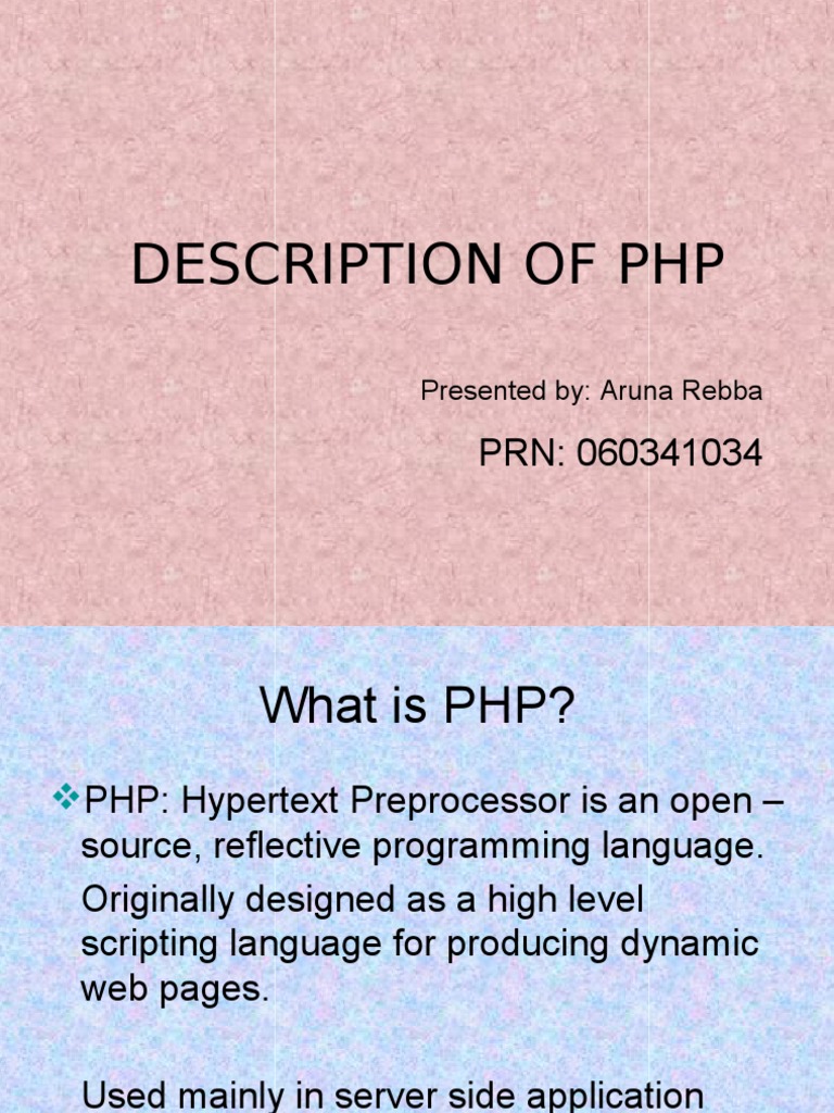 Overview of PHP Programming Language | PDF