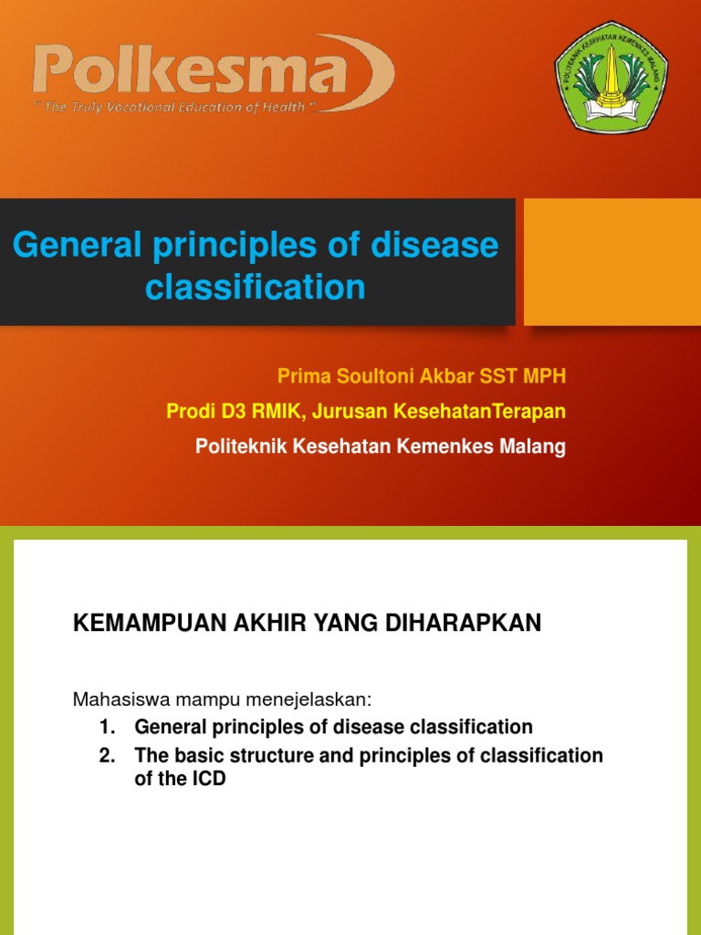 General Principles of Disease Classification | PDF