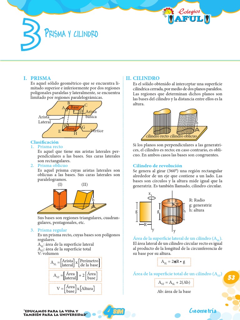 Prisma y Cilindro | PDF | Objetos geométricos | Geometría euclidiana