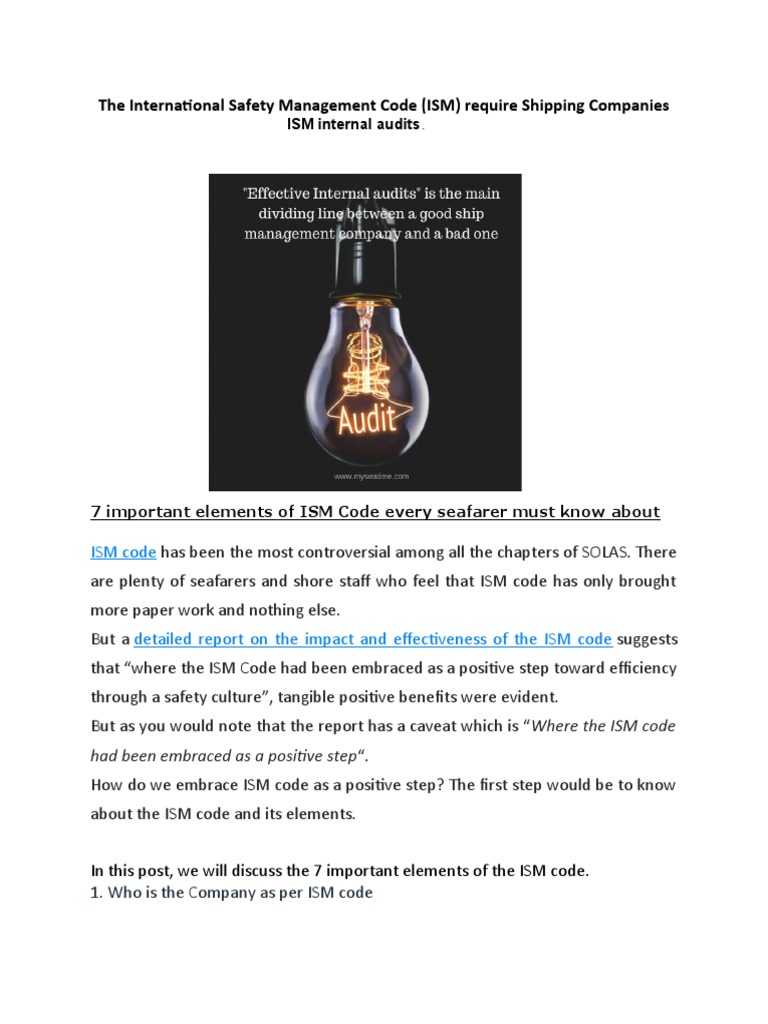 The International Safety Management Code | PDF