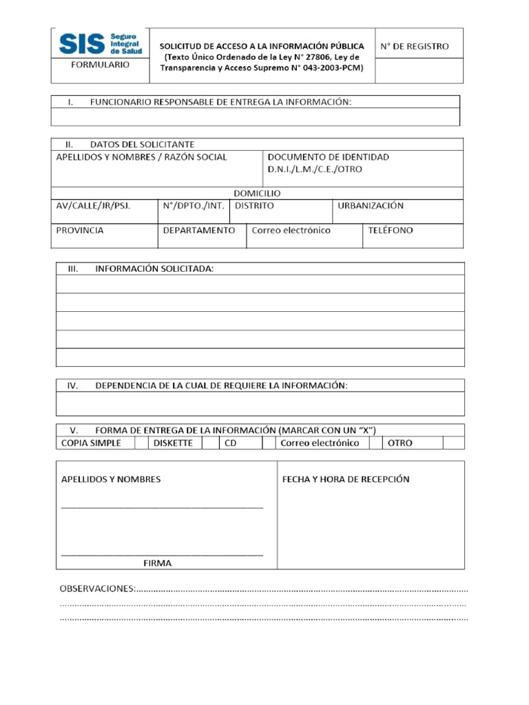 Formulario SAIP 2020 | PDF