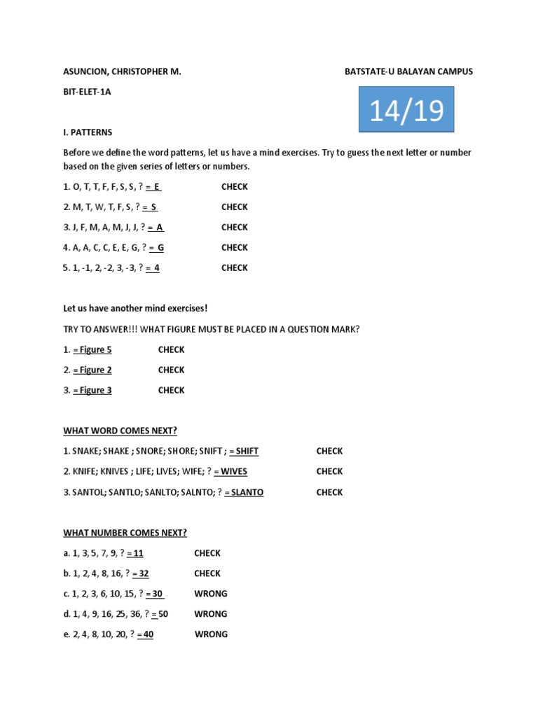 Pattern in Math | PDF | Self-Improvement