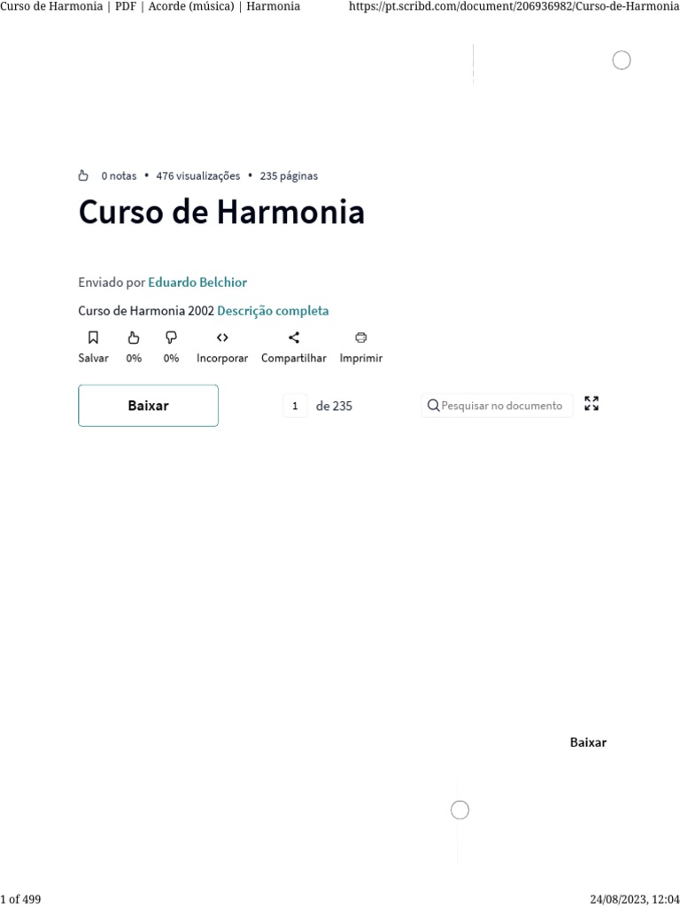 Curso de Harmonia - PDF - Acorde (Música) - Harmonia | PDF