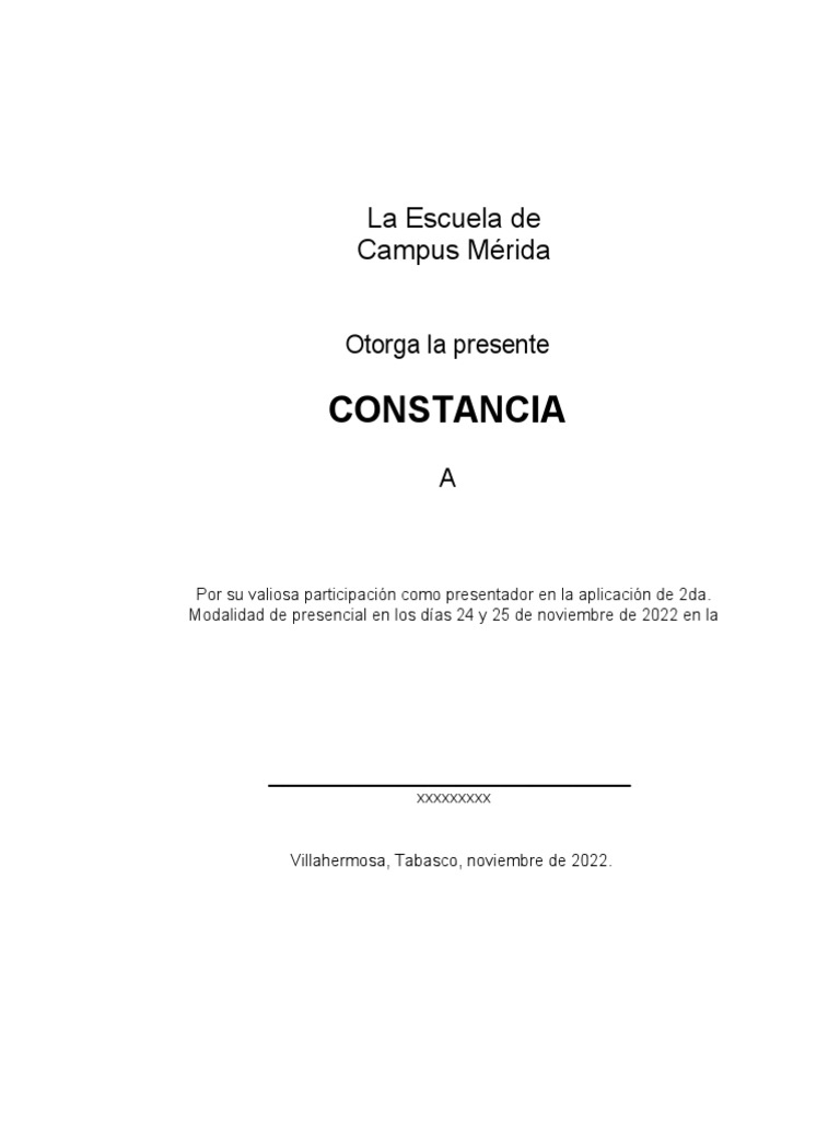 Constancia Editable | PDF