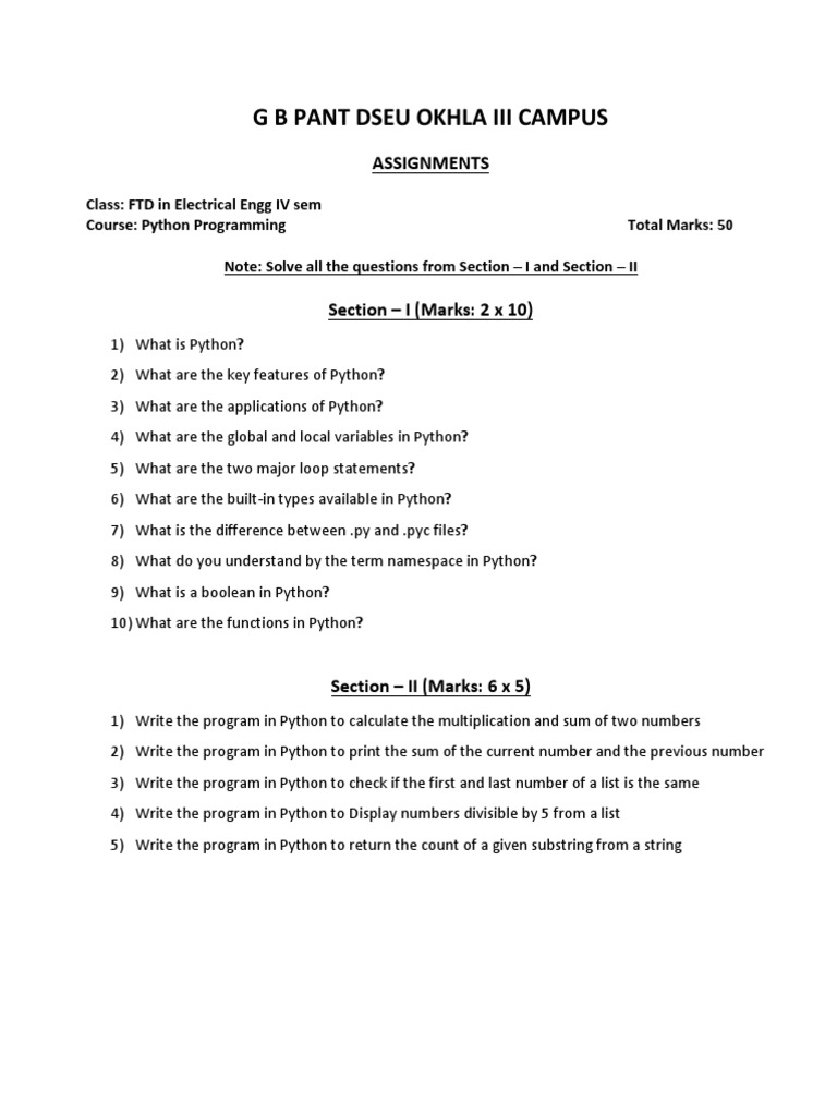 Python Assignments | PDF Python Assignments | PDF