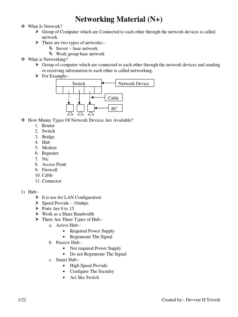 Networking Material | PDF | Computer Network | Network Switch