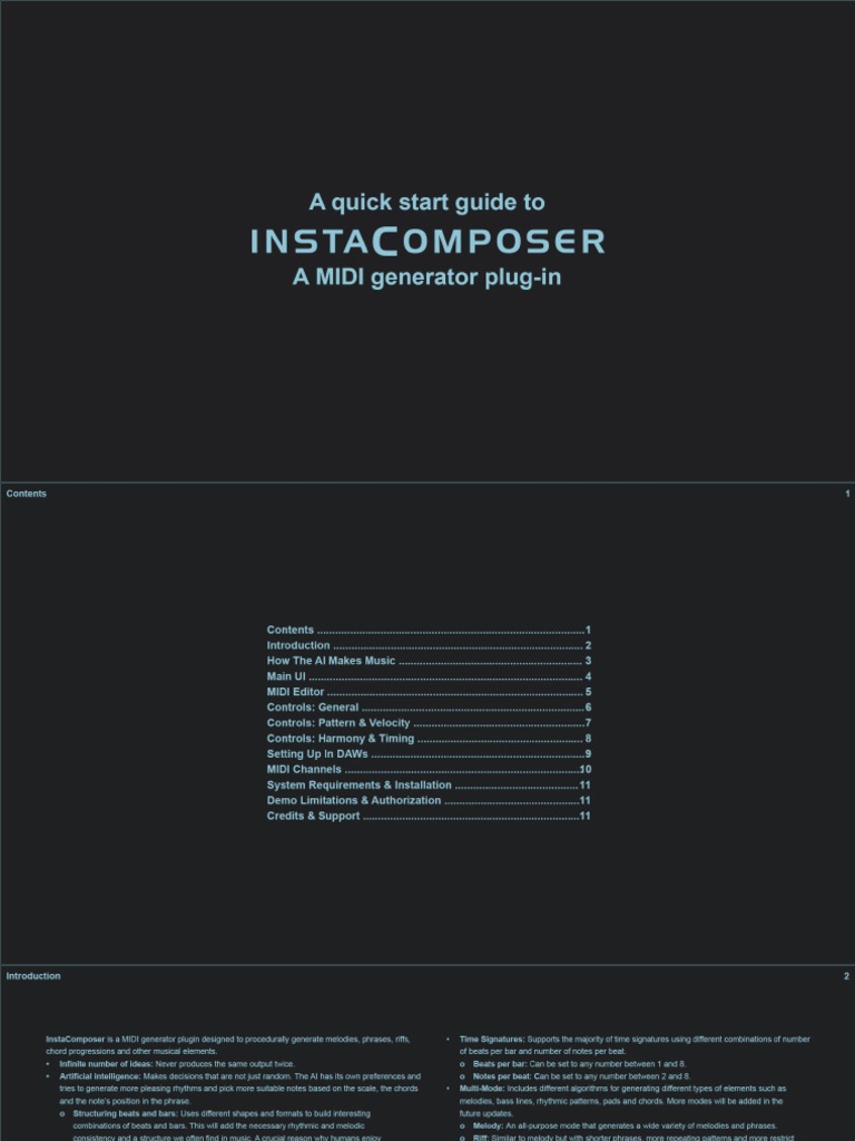 InstaComposer - Quickstart Guide | PDF