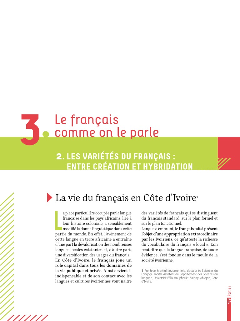 Le Francais Comme On Le Parle 2 Les Varietes Du Francais | PDF | Langue ...