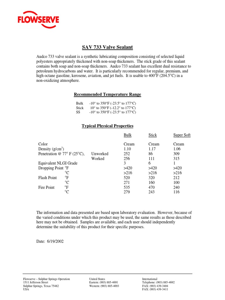 733 TechnicalDataSheet | PDF