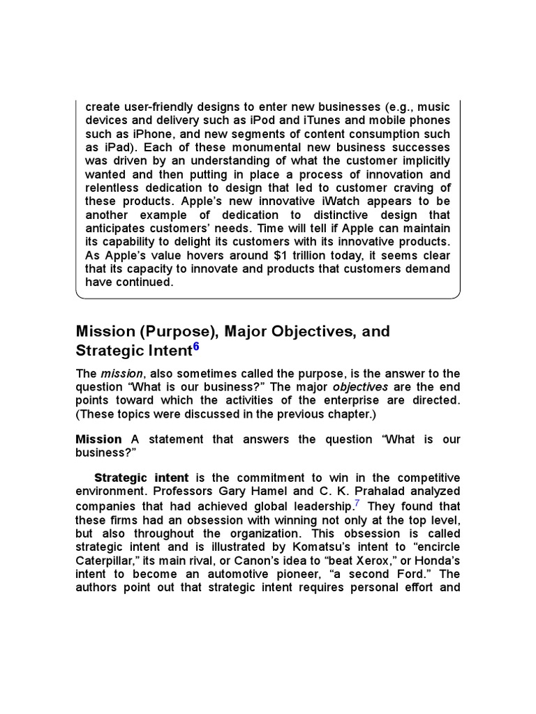 Strategic Intent | PDF | Entrepreneurship | Apple Inc.