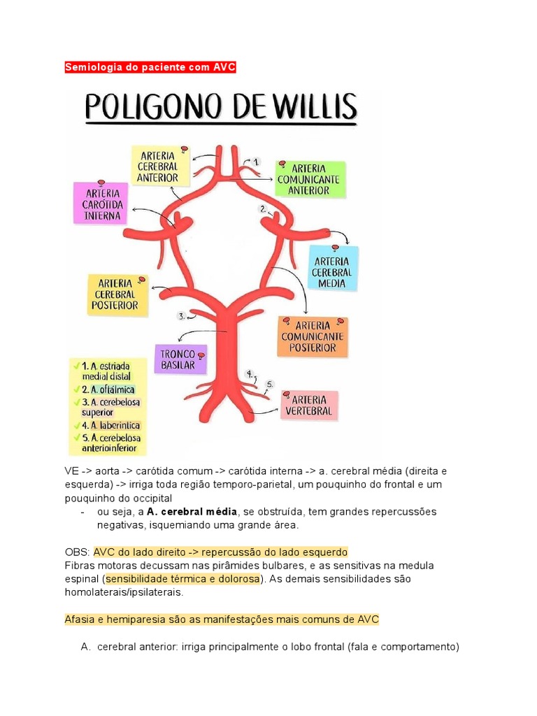 Semiologia Do Paciente Com AVC | PDF | AVC | Doenças e distúrbios