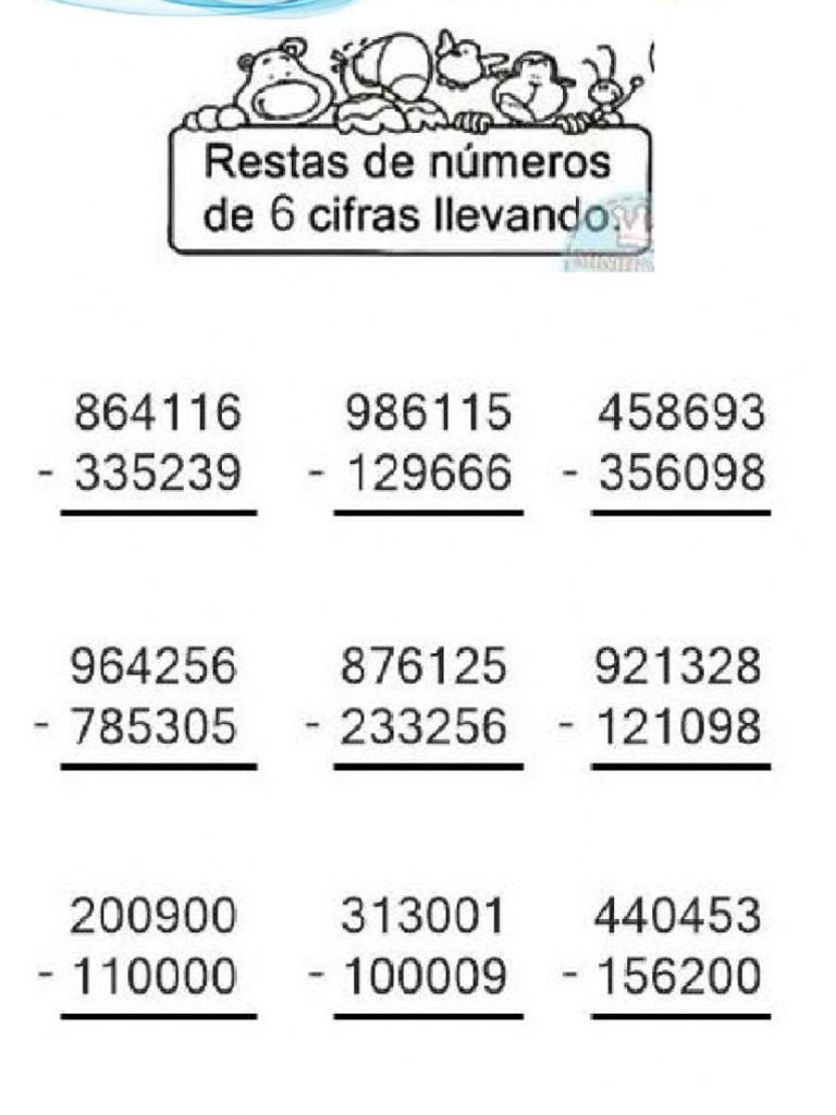 Sumas y Restas de 6 Cifras | PDF
